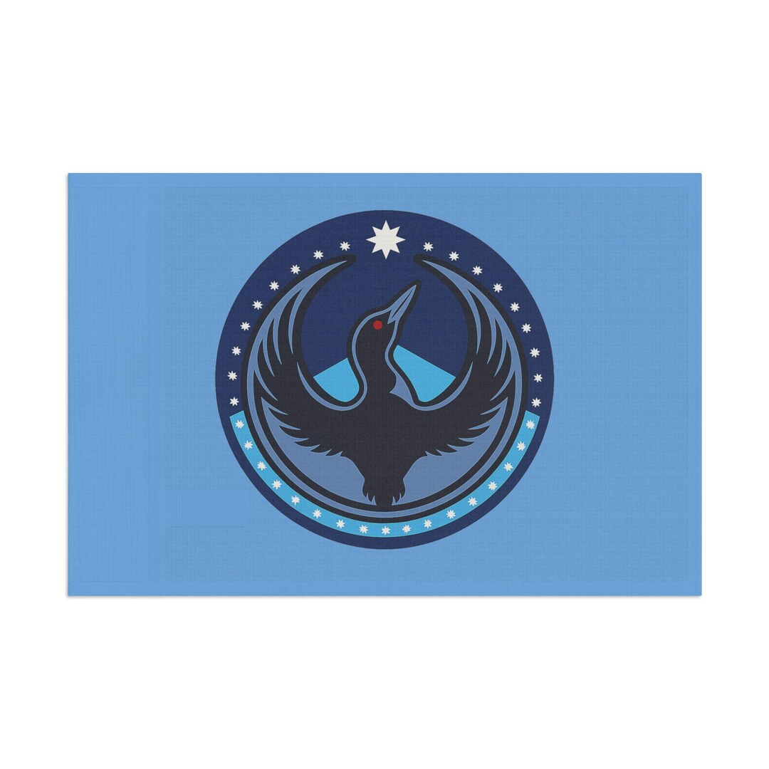Rebel Loon Bird Emblem Flag | Blue Circular Star Crest - Etsy