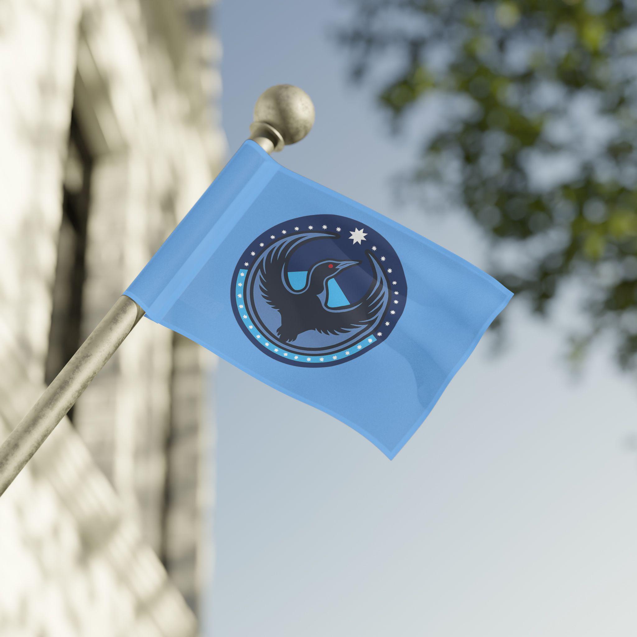 Rebel Loon Bird Emblem Flag | Blue Circular Star Crest - Etsy