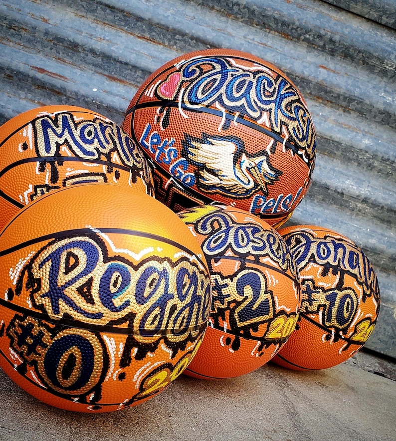 Hand Painted Basketball - Etsy