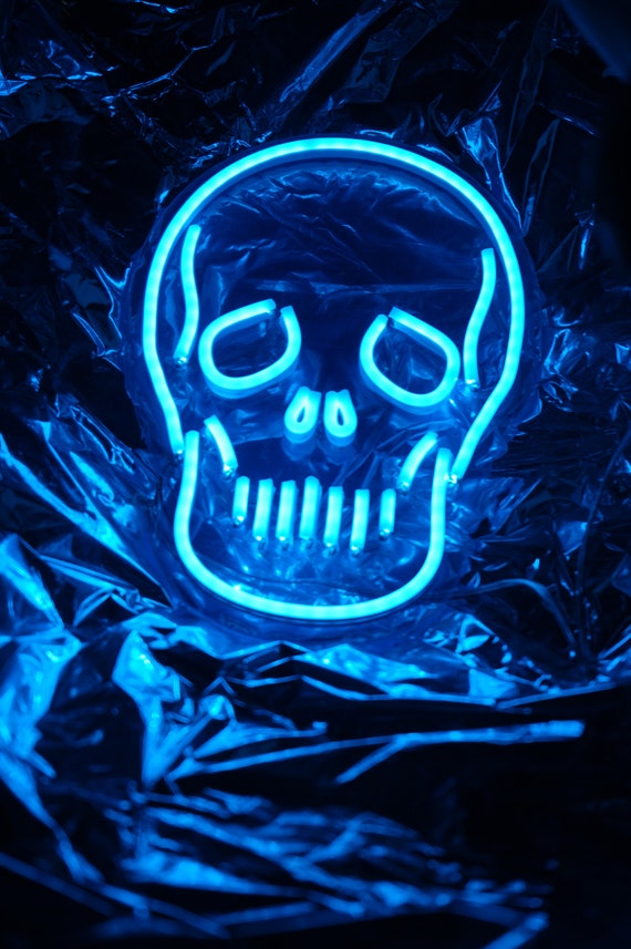 Skeleton Neon Sign Skeleton Sign Custom Neon Wall Signs | Etsy