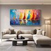 Original Textured Sailing Boat Painting on Canvas, 3D Abstract Seascape ...