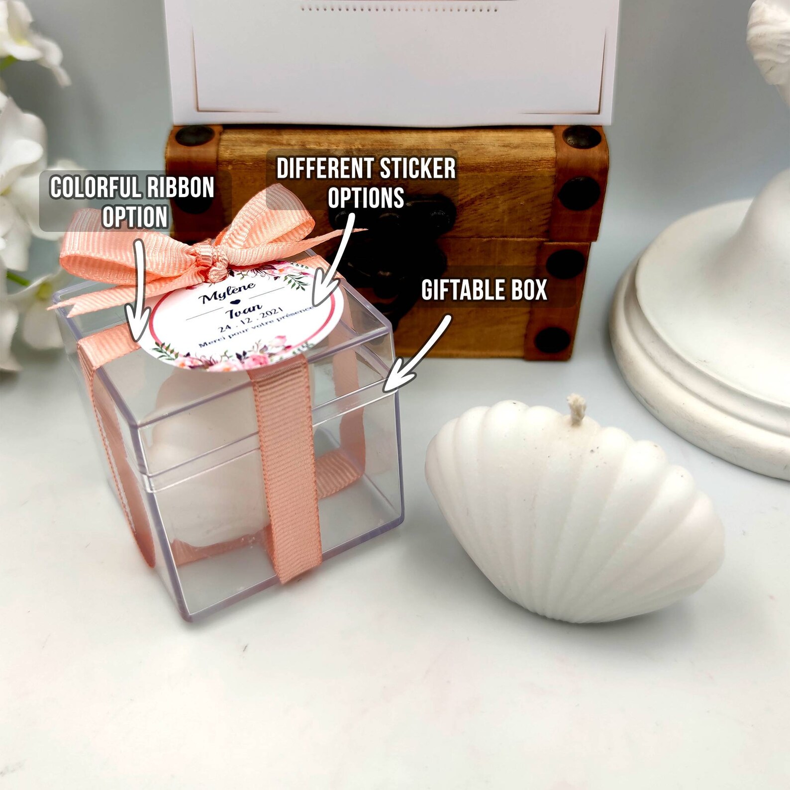 Sea Shell Handmade Candle Shell Shaped Candle Wedding Favors | Etsy