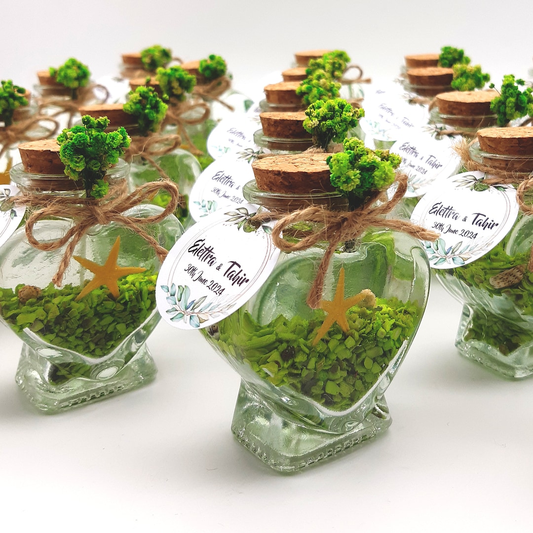 Wedding Favors for Guests Bulk, Heart Glass Gel Candle for Bridal Party ...