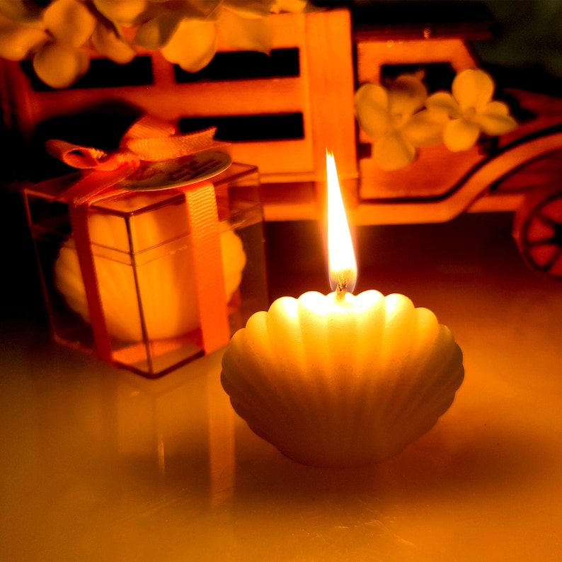 Sea Shell Handmade Candle Shell Shaped Candle Wedding Favors | Etsy