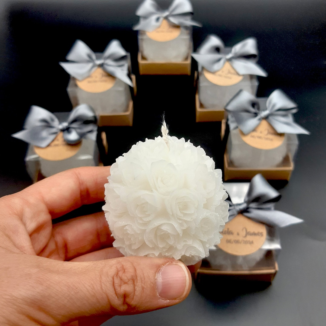 Wedding Keepsakes for Guests, Personalized Rose Candle Favors, Wedding ...