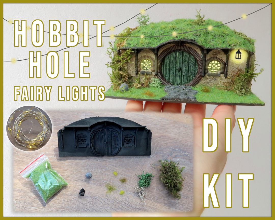 Hobbit Hole Diorama DIY Kit W/ Fairy Lights | Hobbiton, Gift, Geek ...