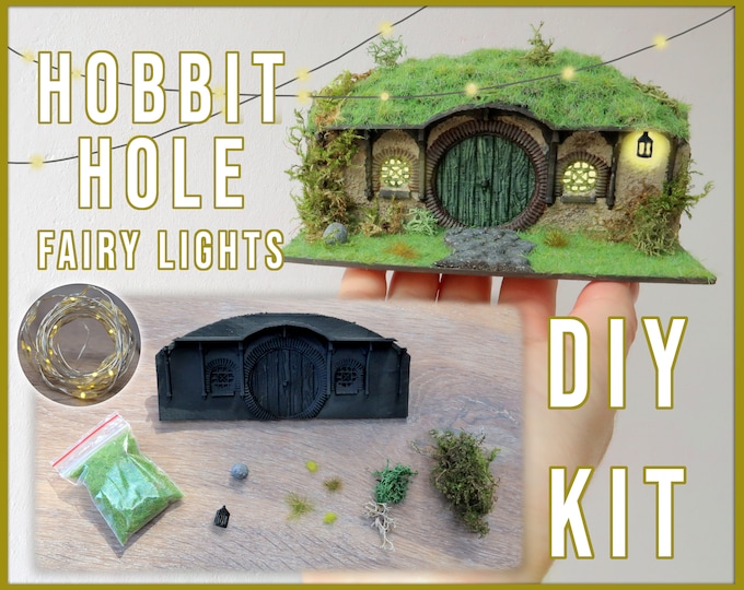 Hobbit Hole Diorama DIY Kit W/ Fairy Lights | Hobbiton, Gift, Geek ...