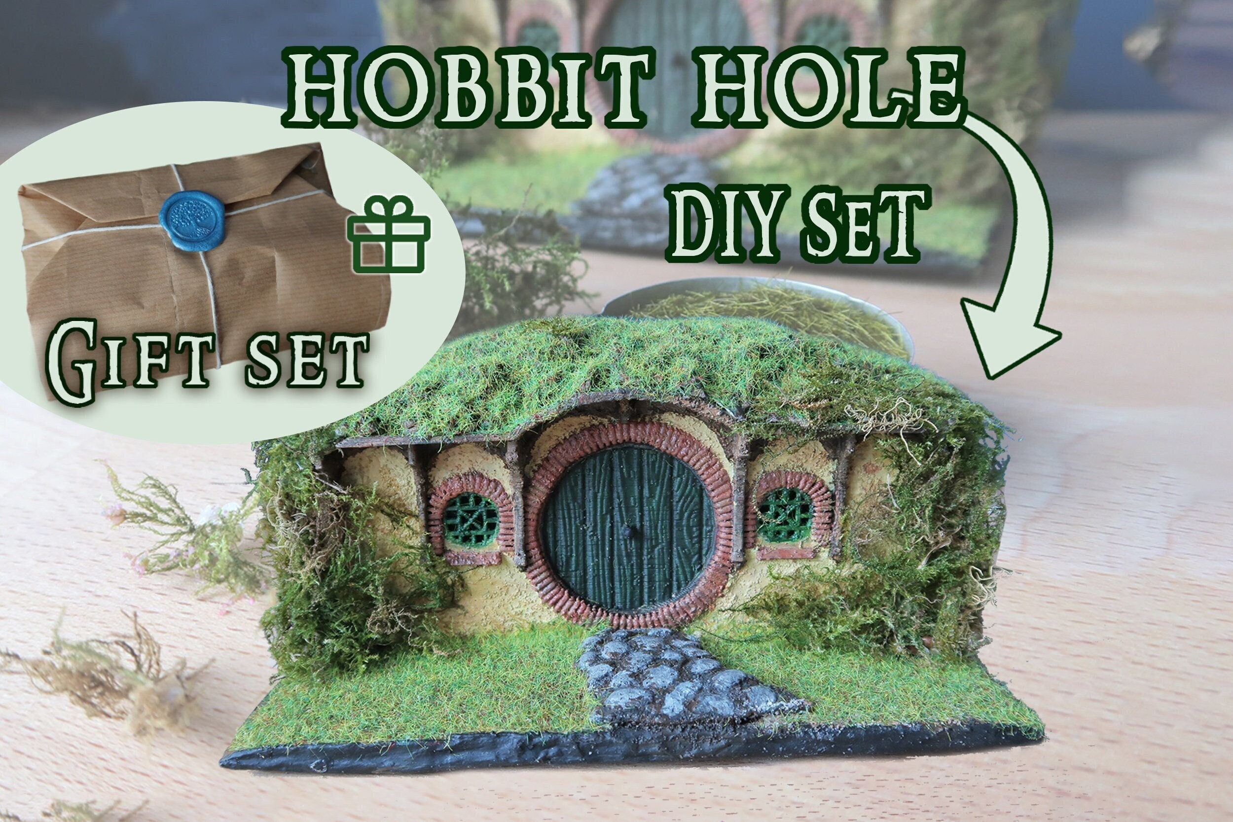 GIFT SET Hobbit Hole Diorama DIY Kit Christmas Birthday | Etsy