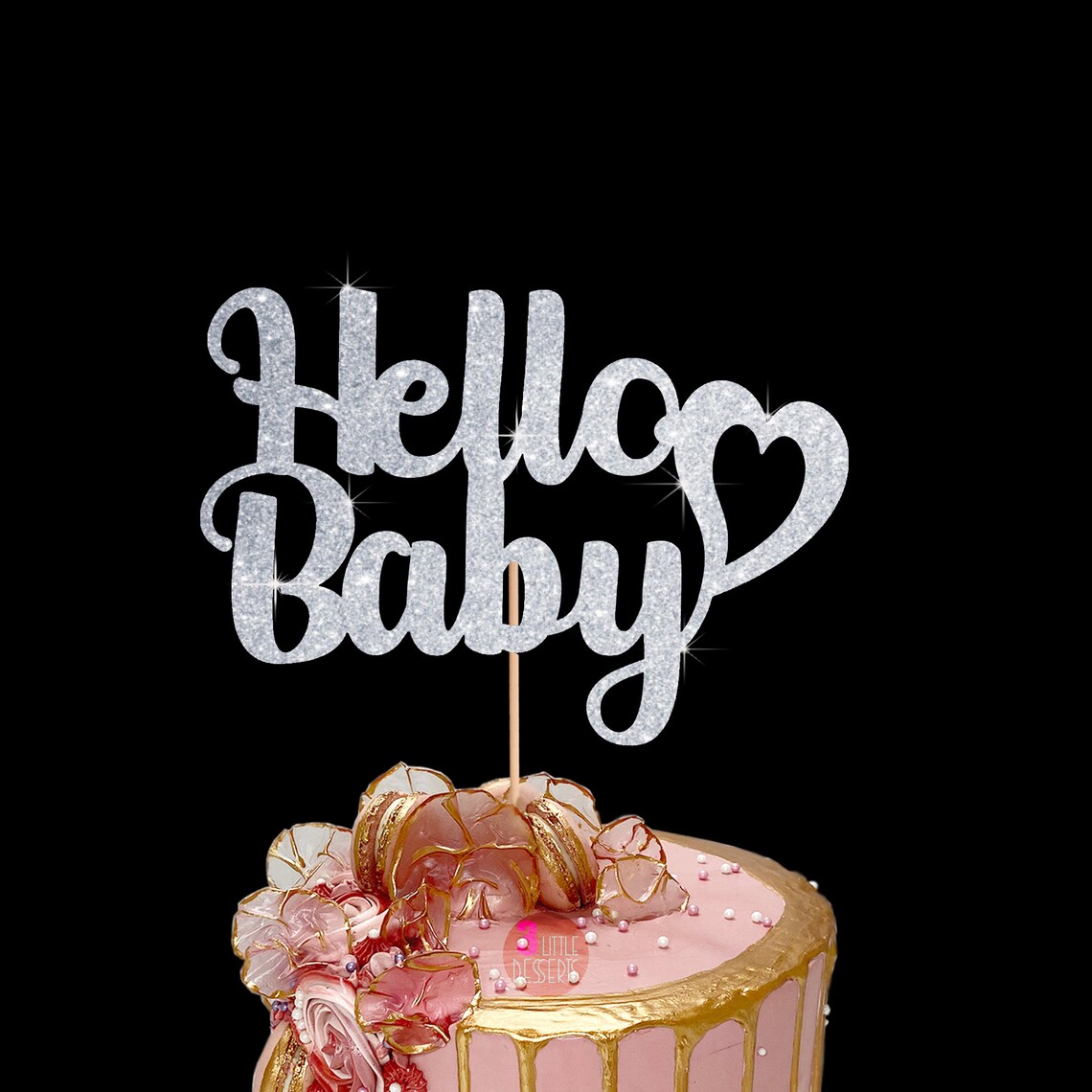 Hello Baby Cake Topper, Baby Shower Cake Topper, Gender Reveal, Baby ...
