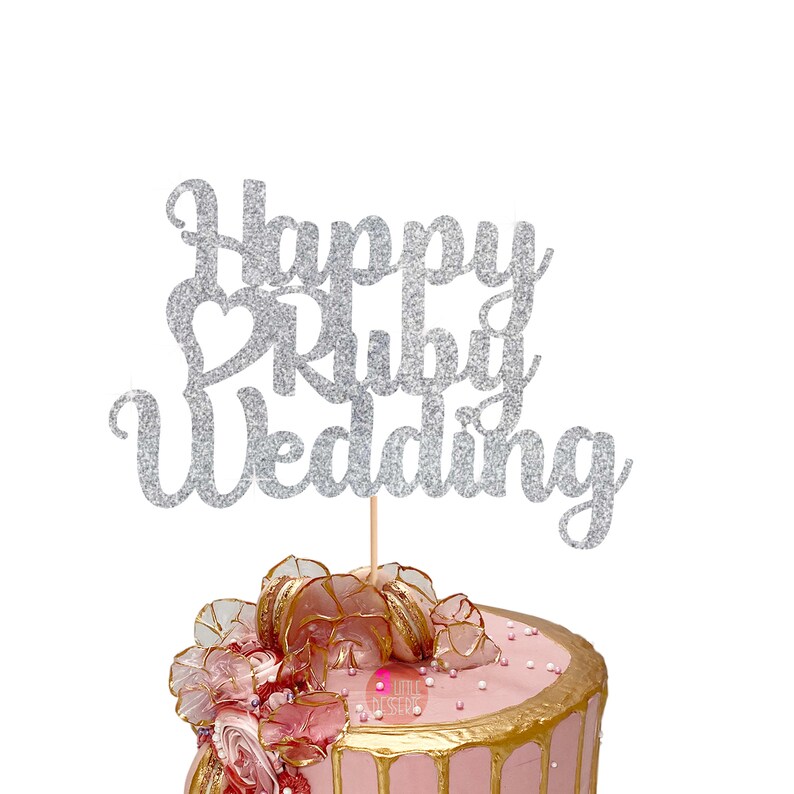 Happy Ruby Wedding Cake Topper Anniversary Cake Topper Cake - Etsy UK