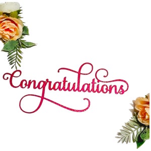 Congratulations Glitter Cake Topper Wedding Cake Topper Decoration ...