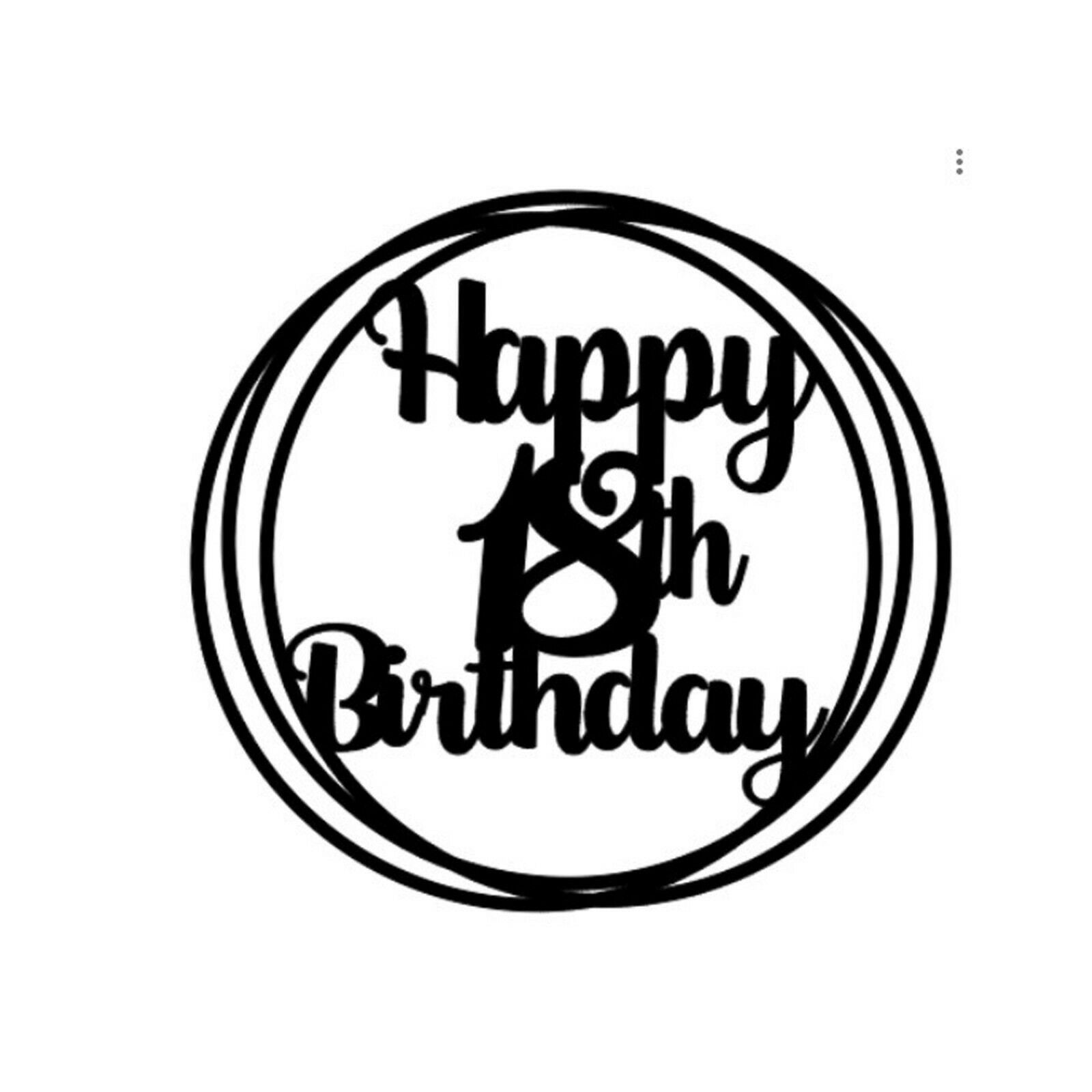 Happy 18th Cake Topper Glitter Circle Topper18th Birthday | Etsy