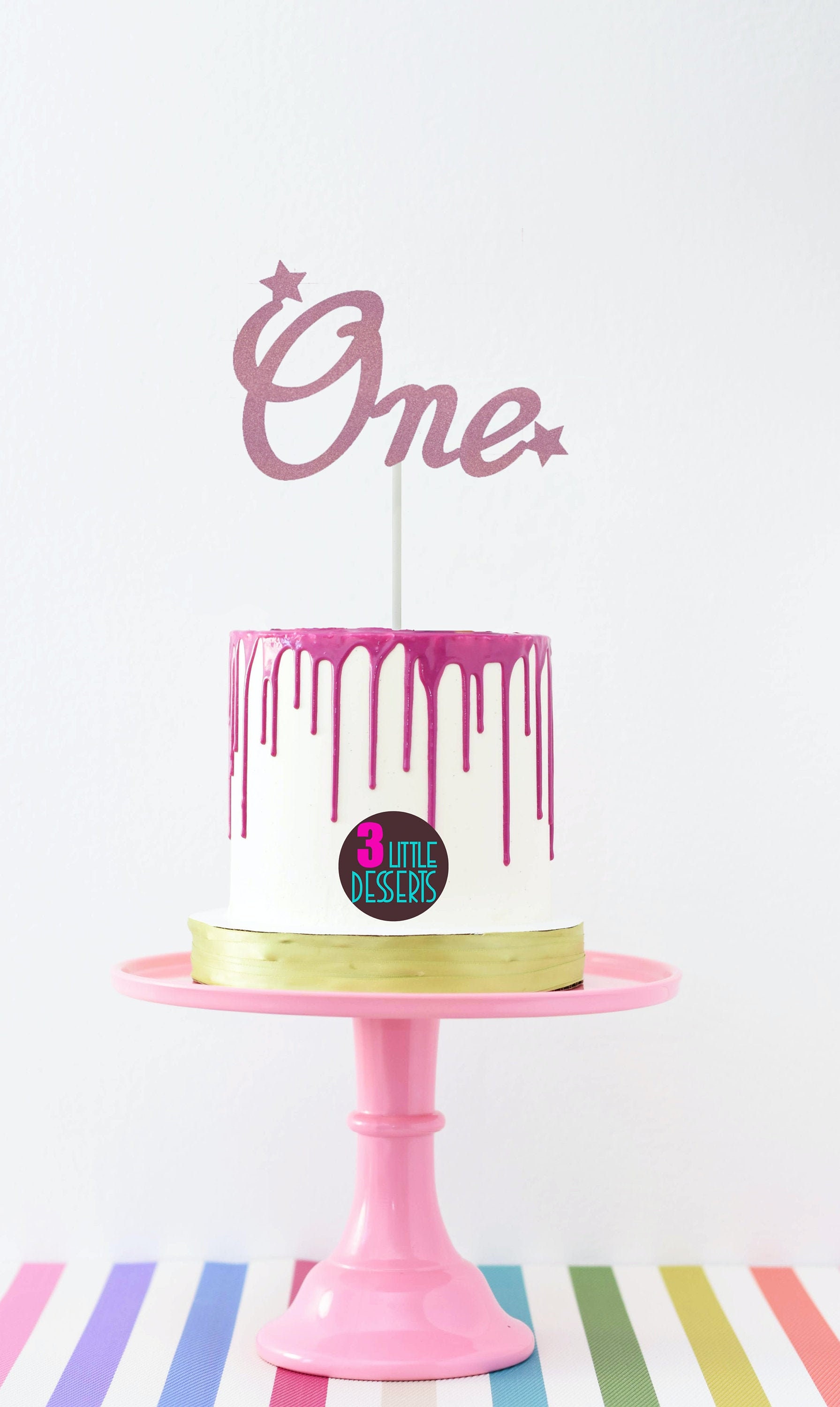 Calligraphy One First Birthday Cake Topper Smash Cake Topper - Etsy UK