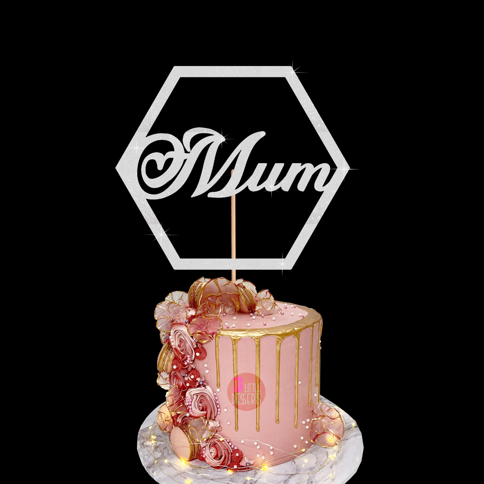 Mum Cake Topper Glitter Cake Topper Cake Topper Happy | Etsy UK