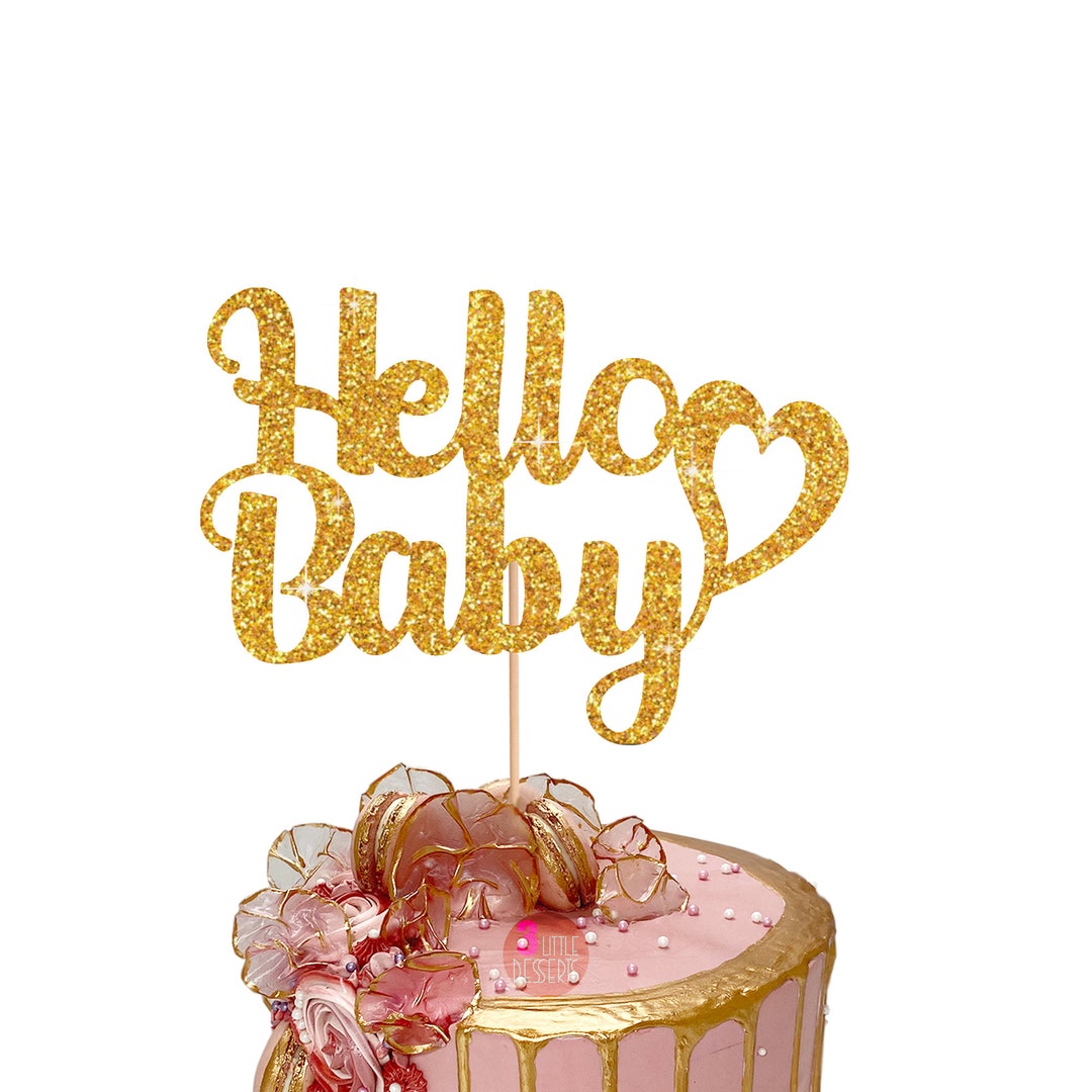 Hello Baby Cake Topper, Baby Shower Cake Topper, Gender Reveal, Baby ...