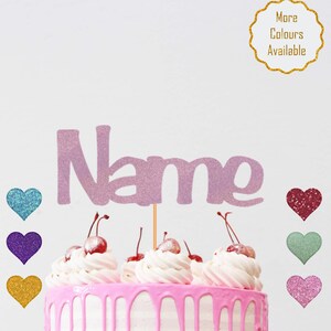 Name, Custom Glitter Cake Topper, Birthday Cake Topper, Personalised ...