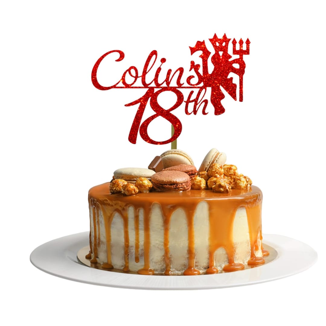 Red Devil Happy Birthday Cake Topper, by 3 Little Desserts, Football ...