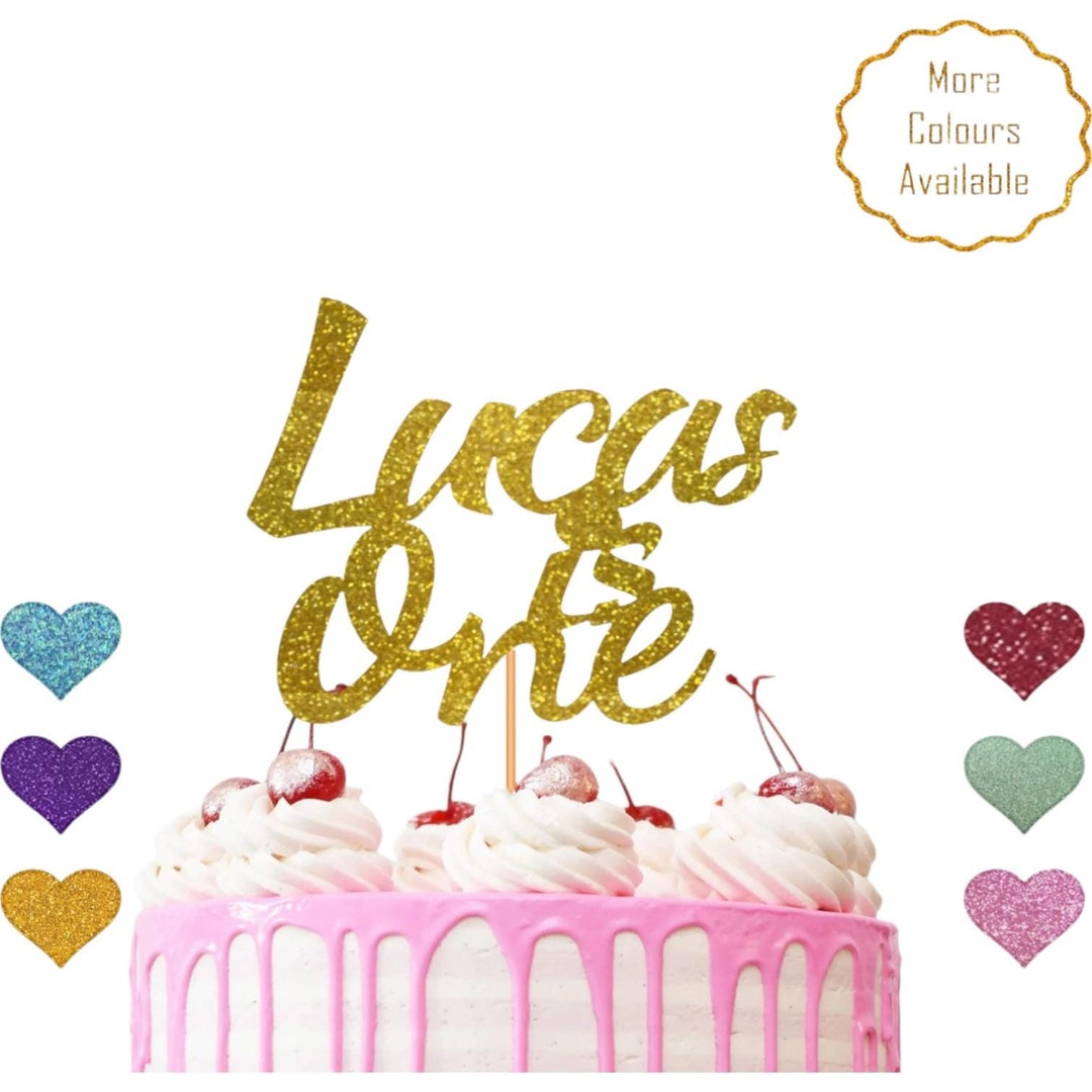1st Birthday Cake Topper - Personalised 1 2 3 Cake Topper - Happy ...