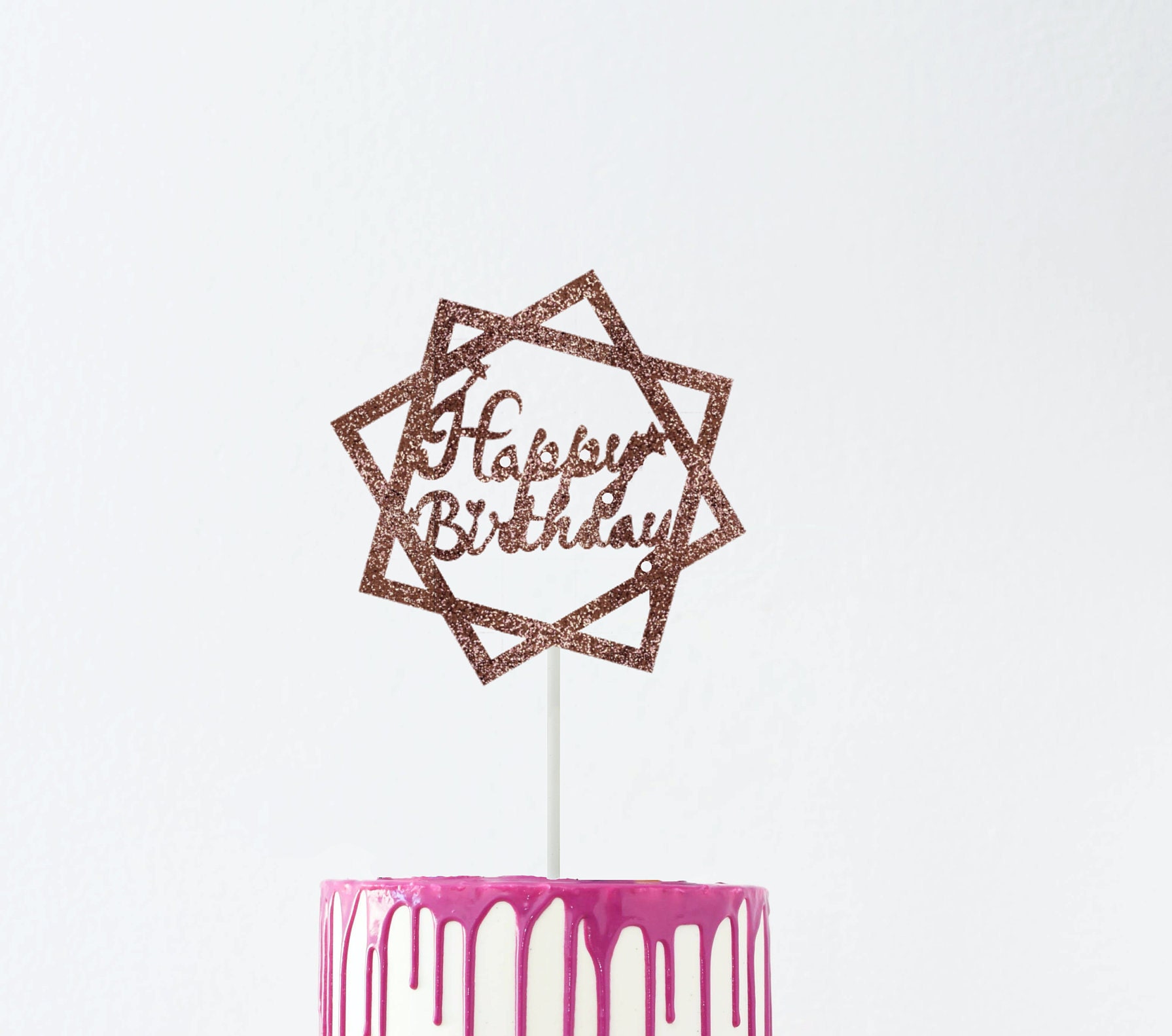 HAPPY BIRTHDAY CAKE Topper Sparkle Cake Top Glitter Cake | Etsy