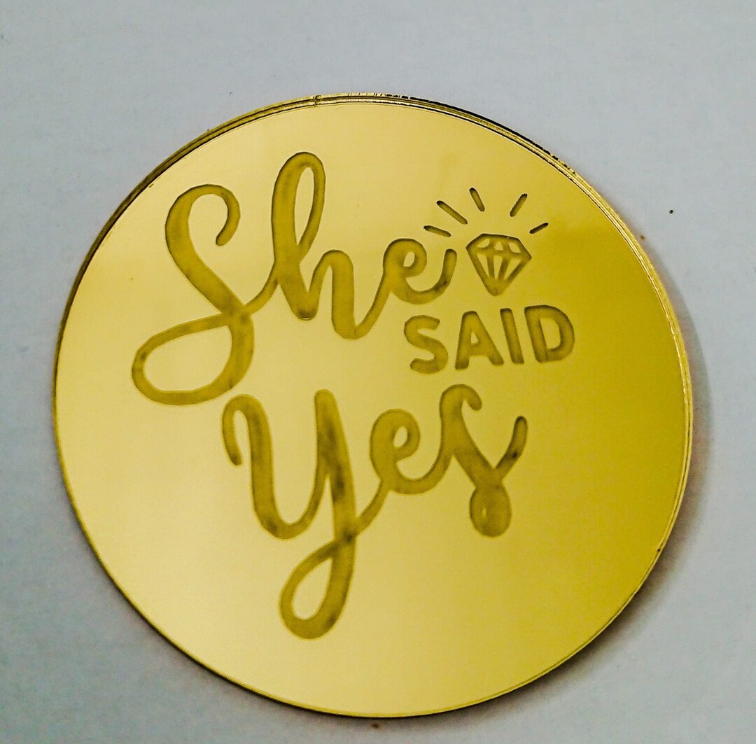 6 PACK She Said Yes Cupcake Toppers Engraved Discs Hen Party - Etsy