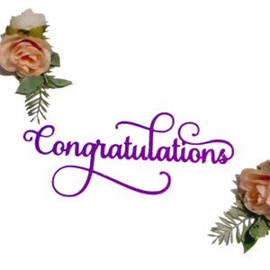 Congratulations Glitter Cake Topper - Wedding Cake Topper Decoration ...