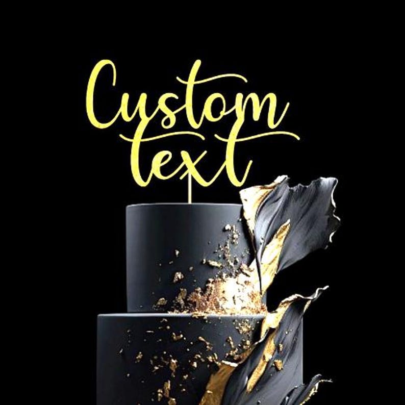 Personalised Cake Topper - Double-sided Cake Topper - Custom Glitter ...