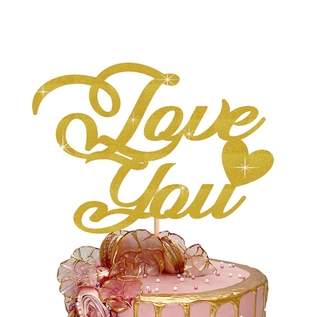 Valentinstag Cake Topper, Love You Cake Topper, doppelseitig - Etsy ...