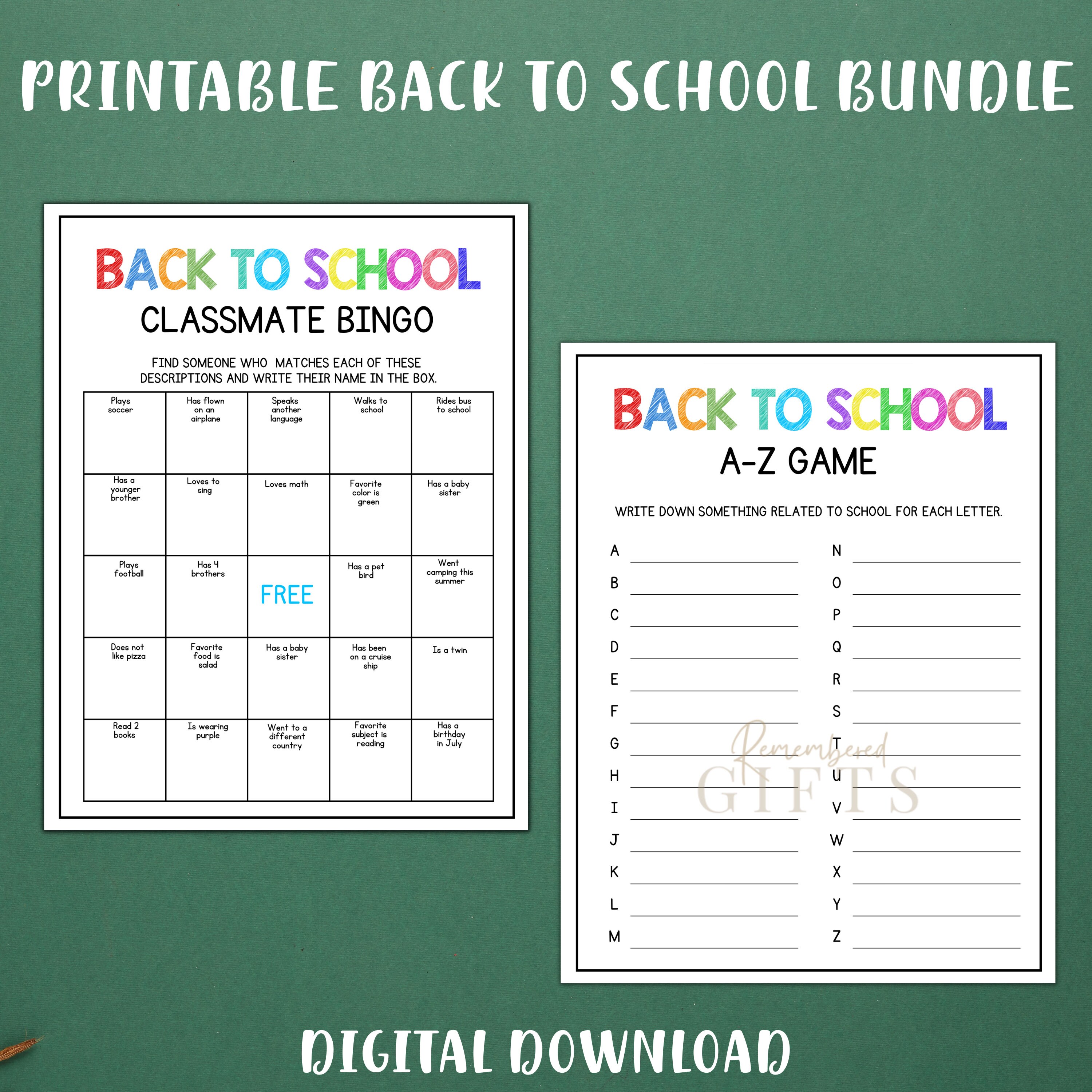 Bundle of 10 Printable Back to School Games Bundle School - Etsy