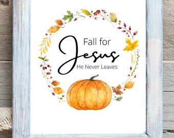 Fall for Jesus Printable - Etsy