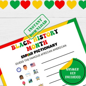 Black History Month PICTIONARY EMOJI | Black History Month Trivia Game ...