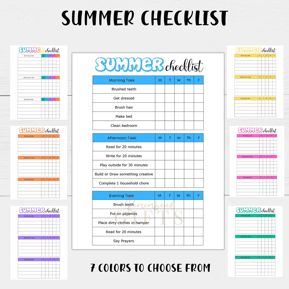 Printable Editable Summer Checklist Summer Checklist - Etsy