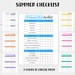 Printable Editable Summer Checklist Summer Checklist Summer Routine ...