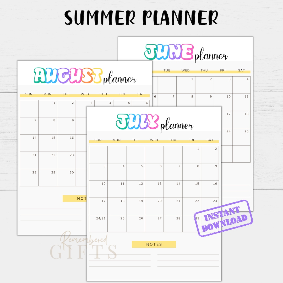 Buy Printable Editable Summer Planner Summer Planner Summer Routine ...