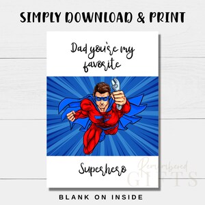 Father's Day Card SUPERHERO FATHER'S DAY Happy - Etsy