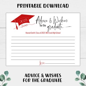 Printable Wishes and Advice for the Graduate | Graduation Party ...