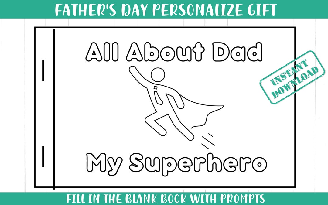 All About DAD | Fathers Day Personalized Gift | Fill in the Blank Book ...