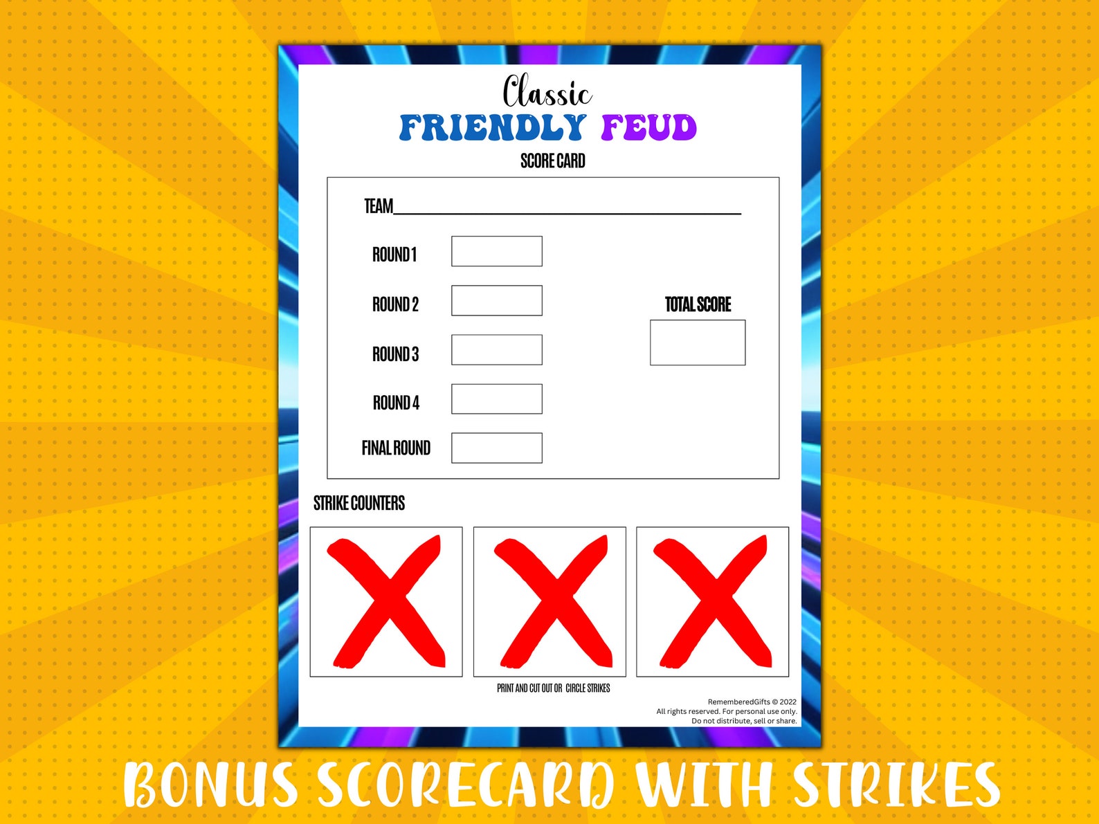 Classic Friendly Feud Game Classic Trivia Game Family Game - Etsy