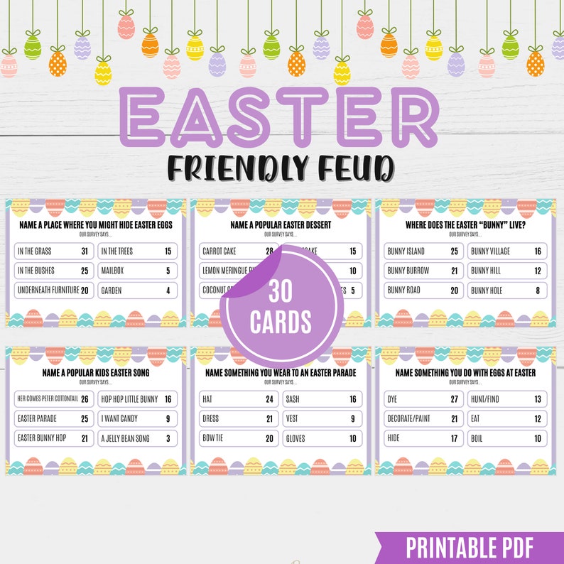 Easter Friendly Feud Game: Printable Family Party (PDF) - Etsy