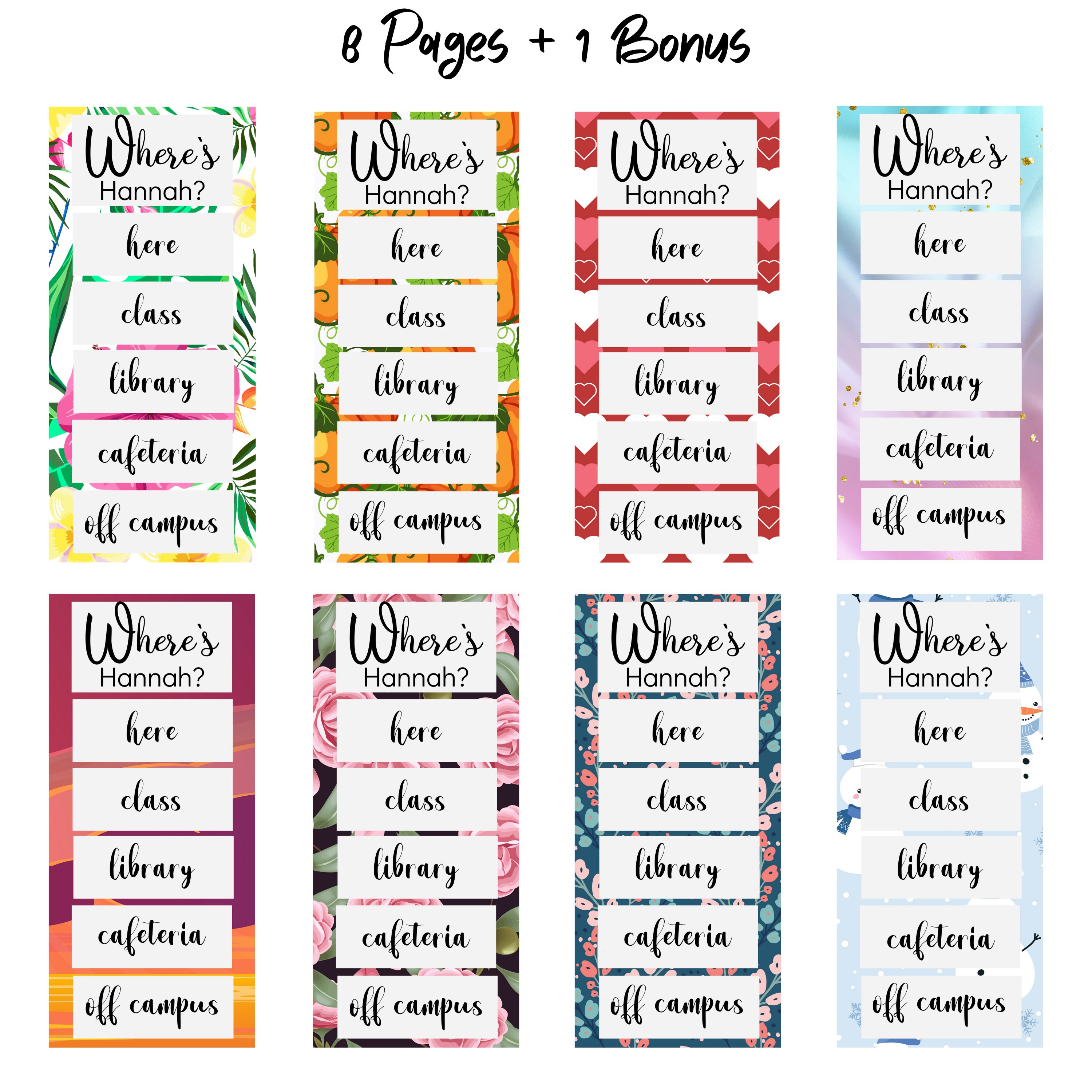 Where Am I | Dorm Décor | Classroom Décor | 8 Editable Door Signs ...