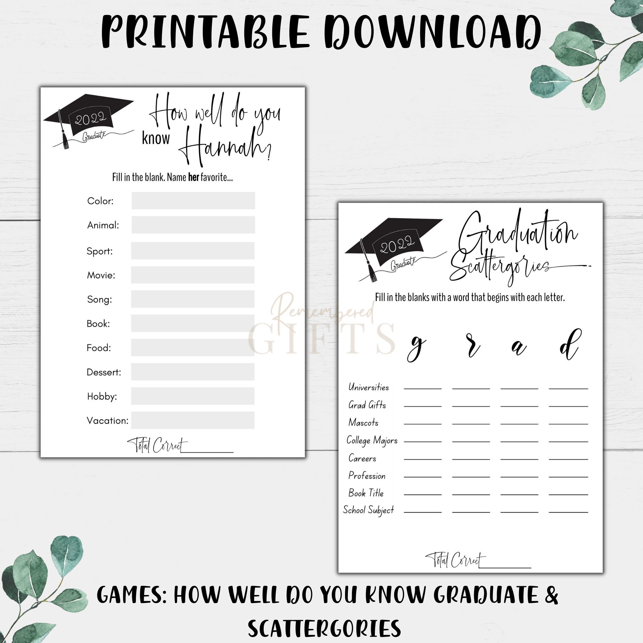Graduation Party Games Bundle Graduation Party Games - Etsy