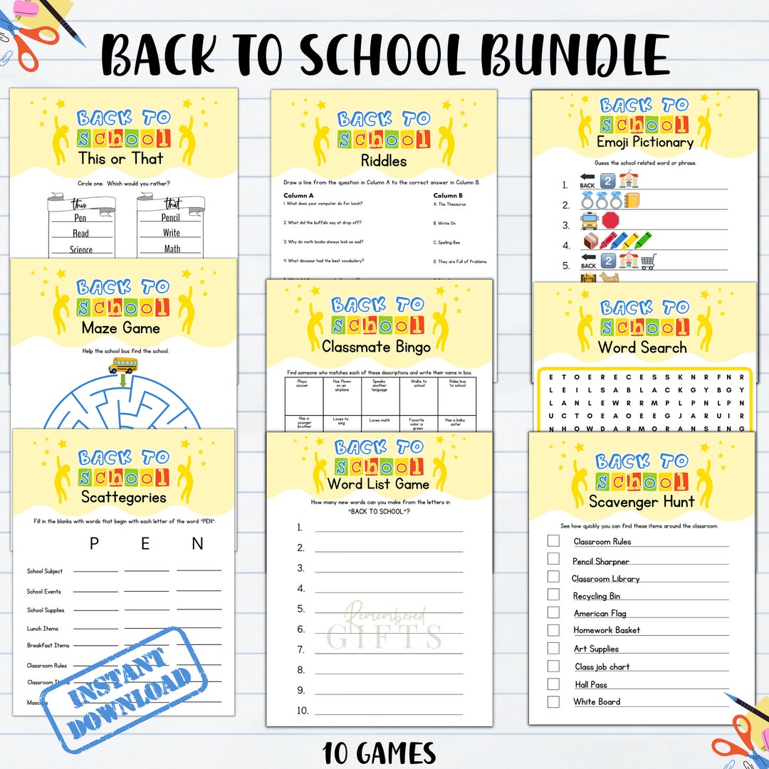 Back to School Games Bundle: Icebreaker Activities (digital Download ...