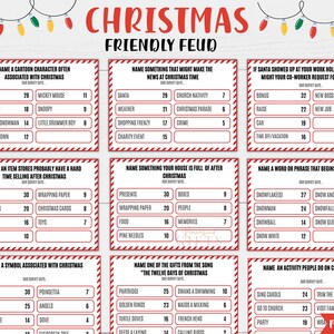 Christmas Friendly Feud Game | Christmas Trivia Game | Printable Family ...