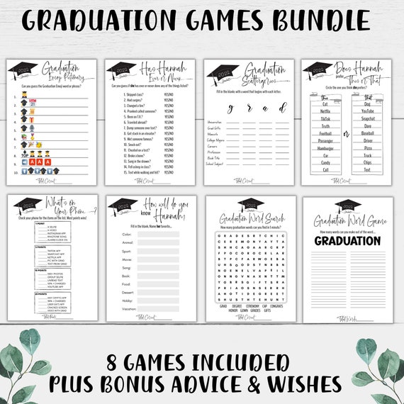 Graduation Party Games Bundle Graduation Party Games - Etsy