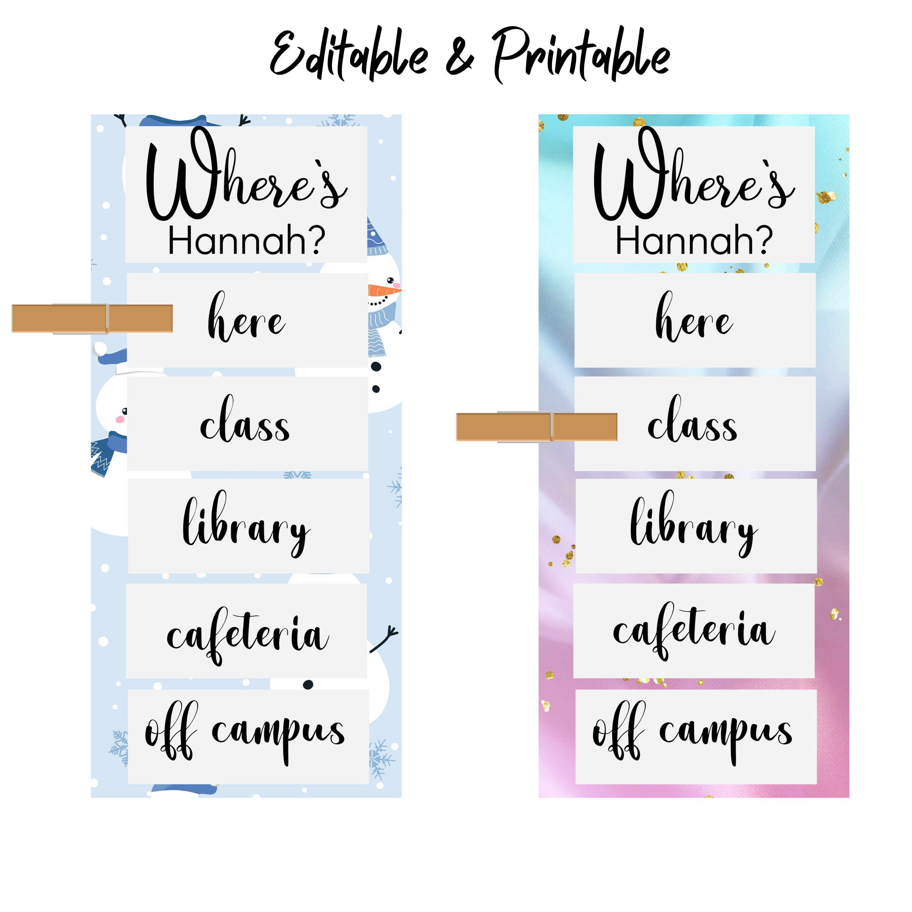 Where Am I | Dorm Décor | Classroom Décor | 8 Editable Door Signs ...