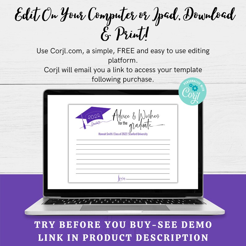 Printable Wishes and Advice for the Graduate Graduation - Etsy