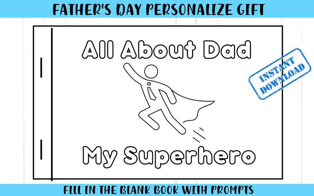 Personalized 'all About Dad' Book: Fill-in Prompts, DIY Gift (digital ...