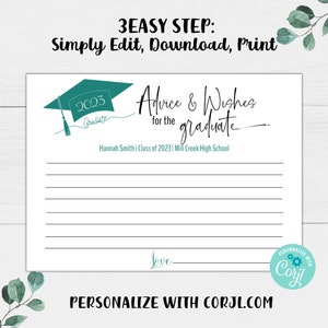 Printable Wishes and Advice for the Graduate | Graduation Party ...