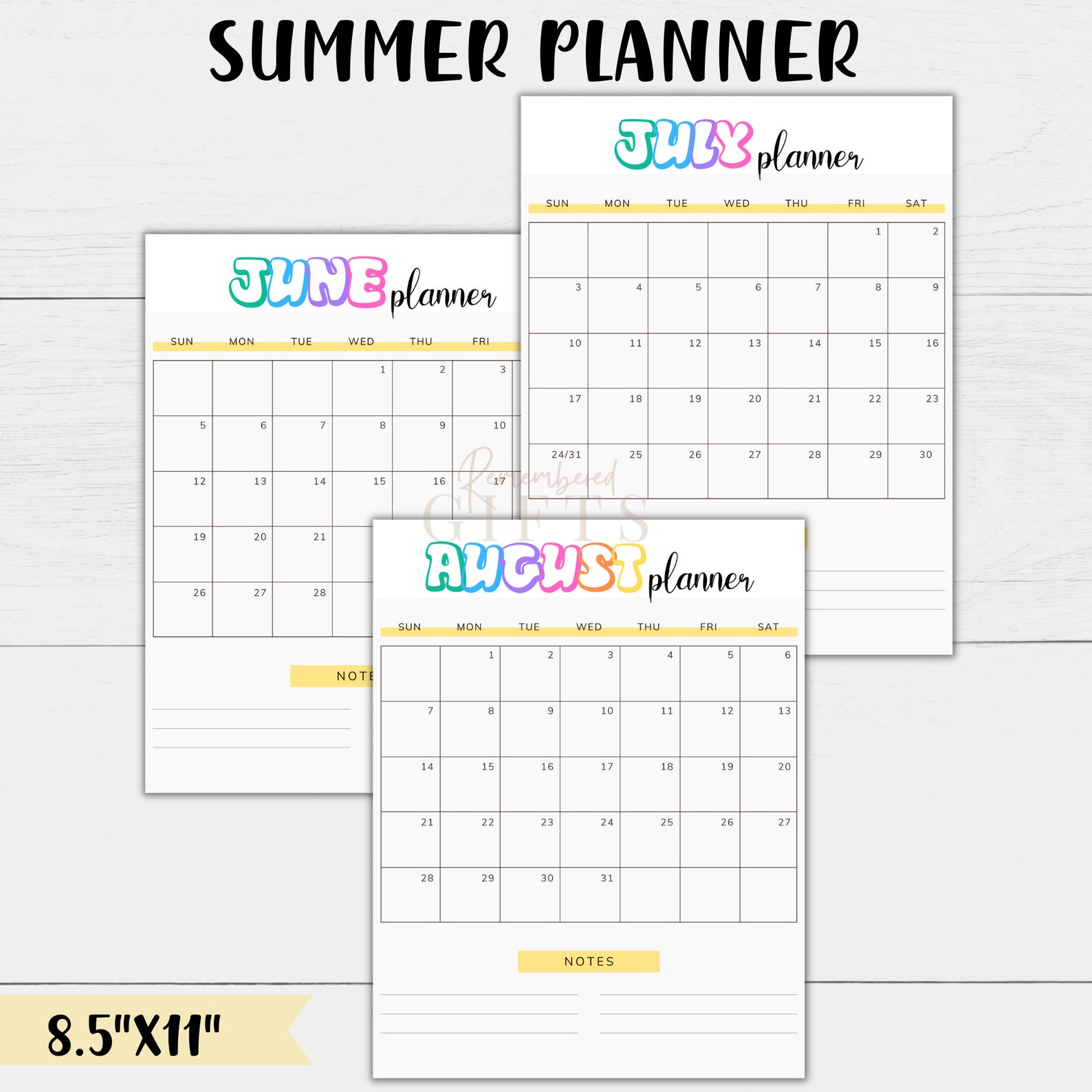 Printable Editable Summer Planner Bundle Summer Checklist - Etsy