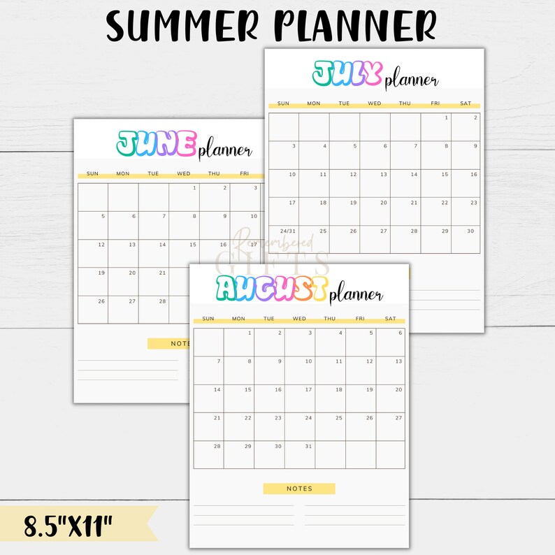 Printable Editable Summer Planner Bundle Summer Checklist - Etsy