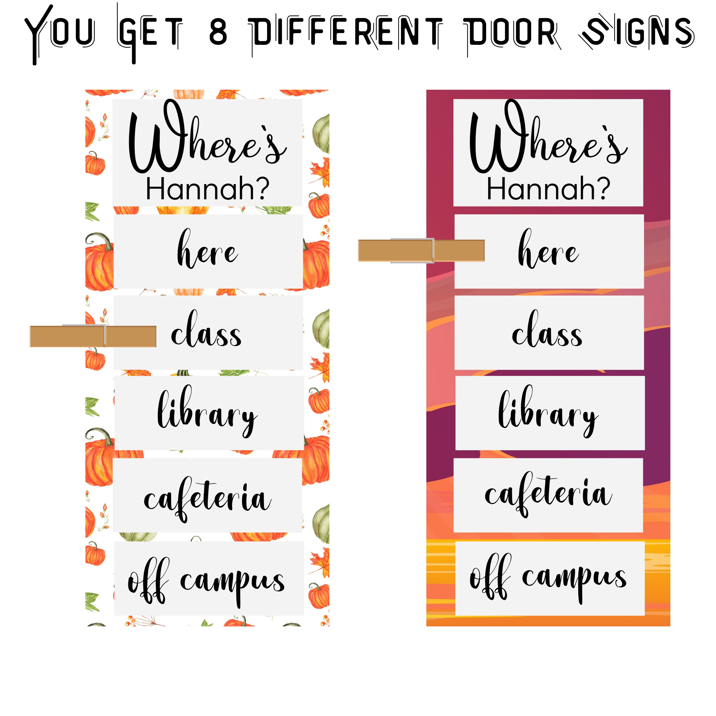 Where Am I | Dorm Décor | Classroom Décor | 8 Editable Door Signs ...
